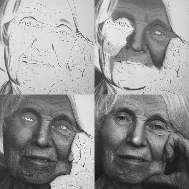 Artist Shares Step-by-Step Process Creating Hyperrealistic Portraits ...