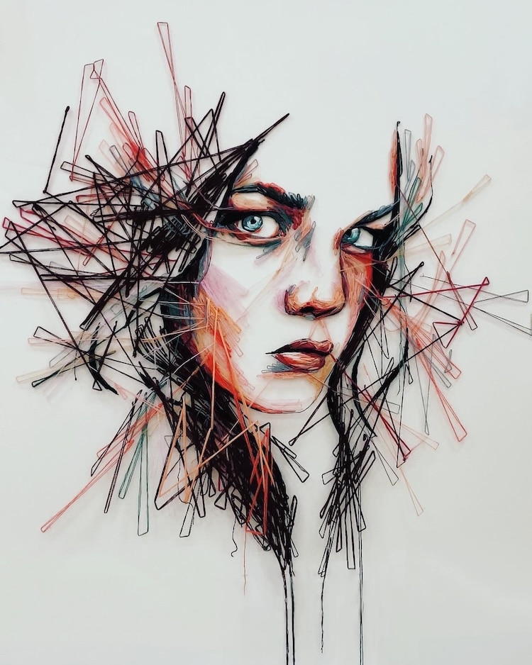 Long Colorful Strands of Yarn Are Woven into Stunning Portraits | My ...